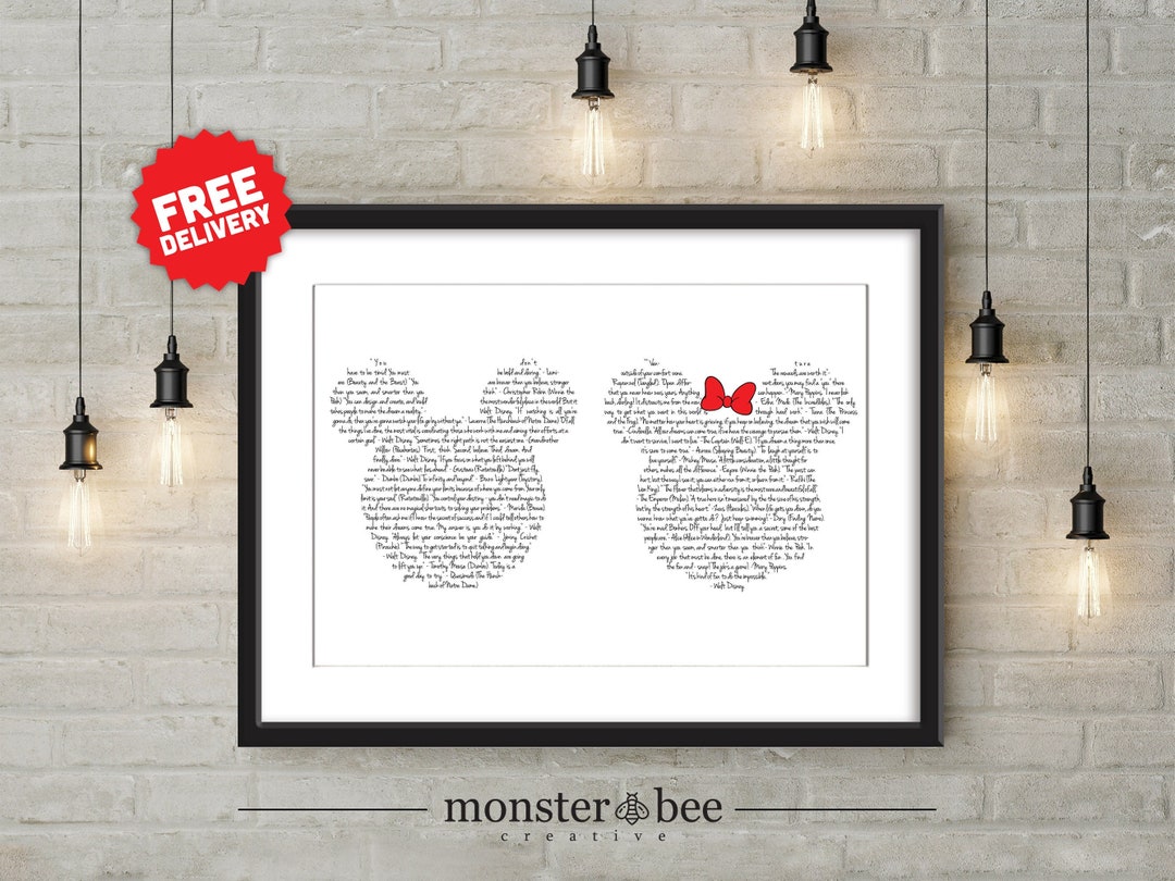 DISNEY INSPIRATIONAL QUOTES - Disney Wall Art - Disney Birthday Gift ...