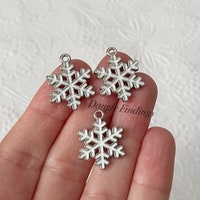 Large Snowflake Charms Clear Acrylic Ornament Making Christmas Pendants ...