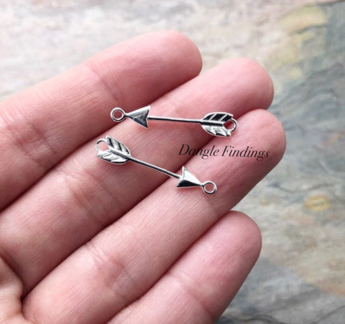 Arrow Connectors Silver Arrows 24mm SS058 Etsy