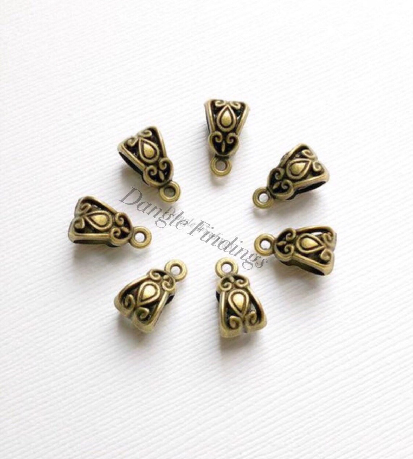 20 Fancy Bails Slide Bronze DIY Findings Pendant - Etsy