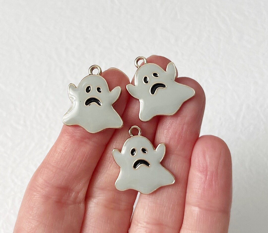 10 Ghost Charms Gray Enamel Halloween Scary Spooky Boo - Etsy