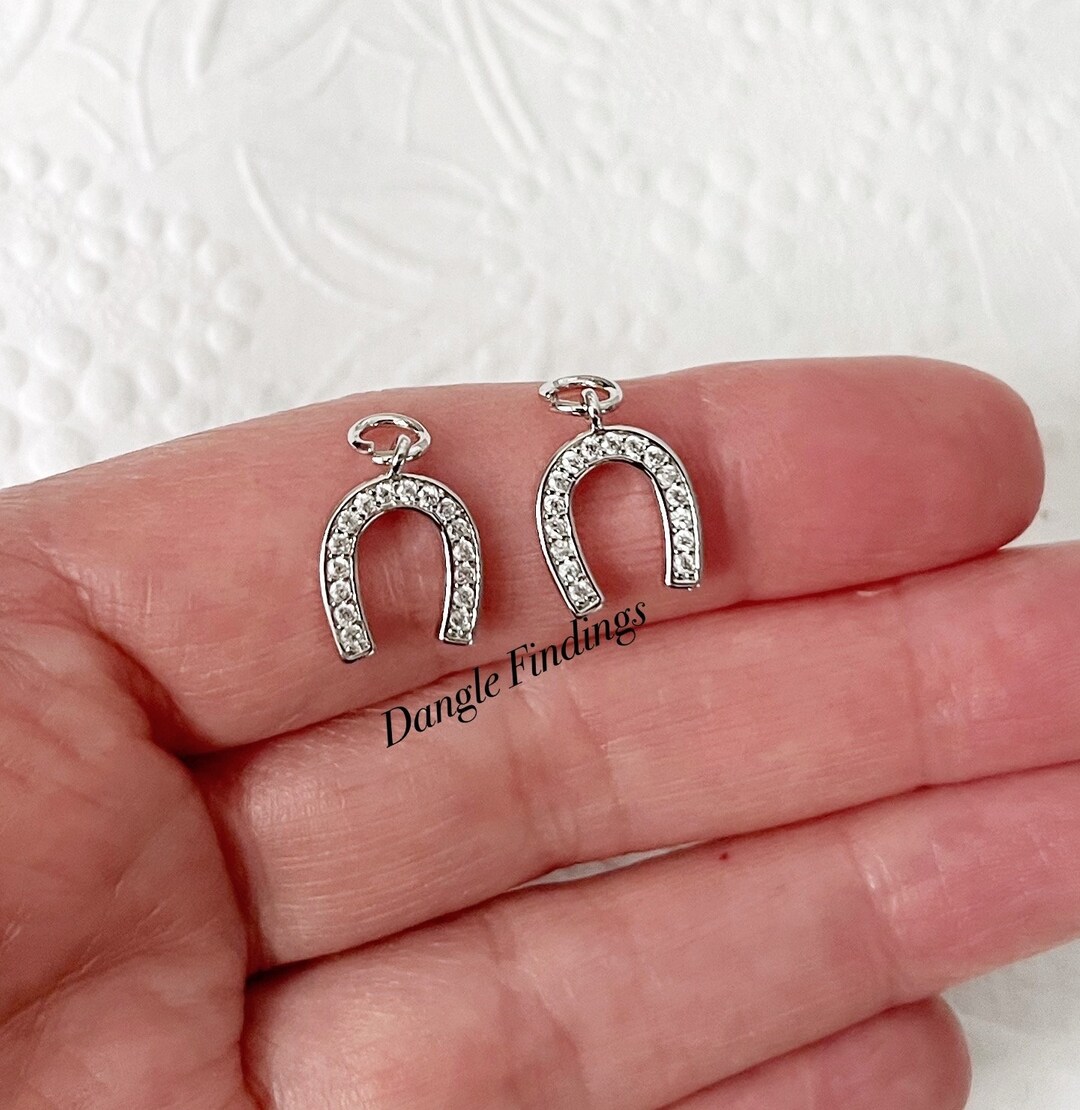 2 Horseshoe Charms, Western, Good Luck, Silver Color, Small, DIY ...