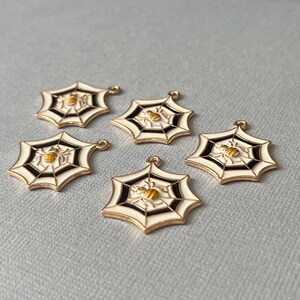 10, 20, or 40 Enamel Spooky Spider and Web Charms for Halloween Jewelry ...