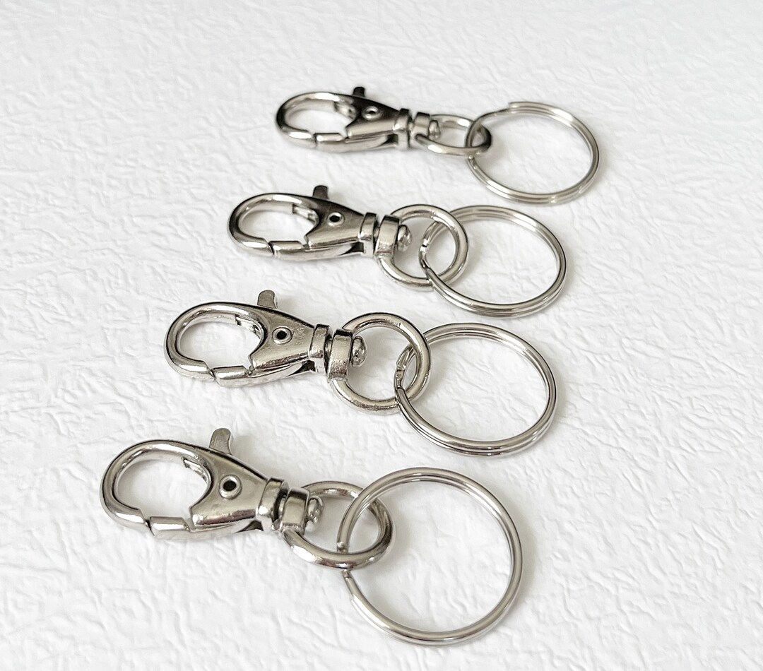Set of 4 Swivel Keychains, Jewelry Key Rings for Charms, Platinum Color ...