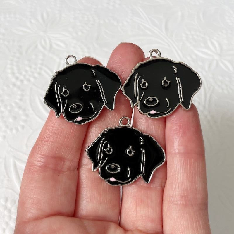 Black Lab Bead Charm - Etsy