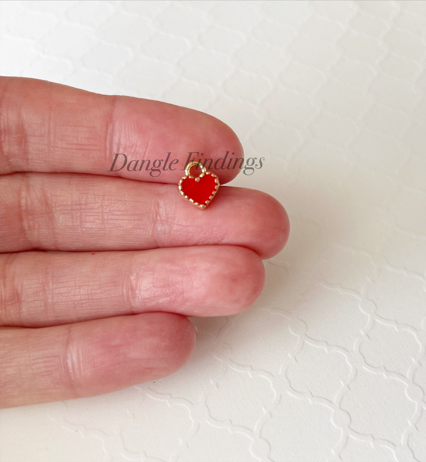 10 Heart Charms Small Red Enamel Gold Plated Love - Etsy