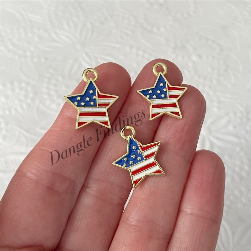 American Flag Charm - Etsy