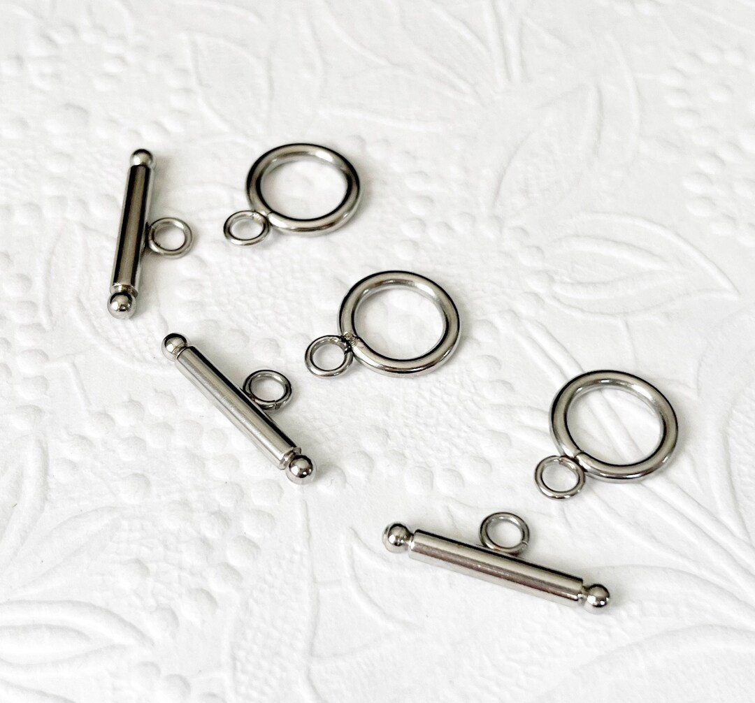 10 Toggle Clasps, Plain, Stainless, T Bar, Necklace, Jewelry Making ...