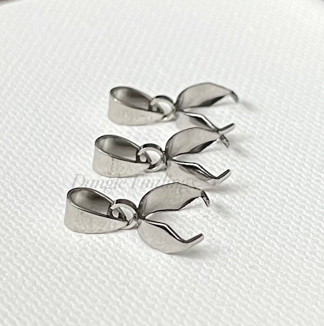 10 Bails, Stainless, Pinch, Ice Pick, Necklace, Pendant, DIY, Jewelry ...