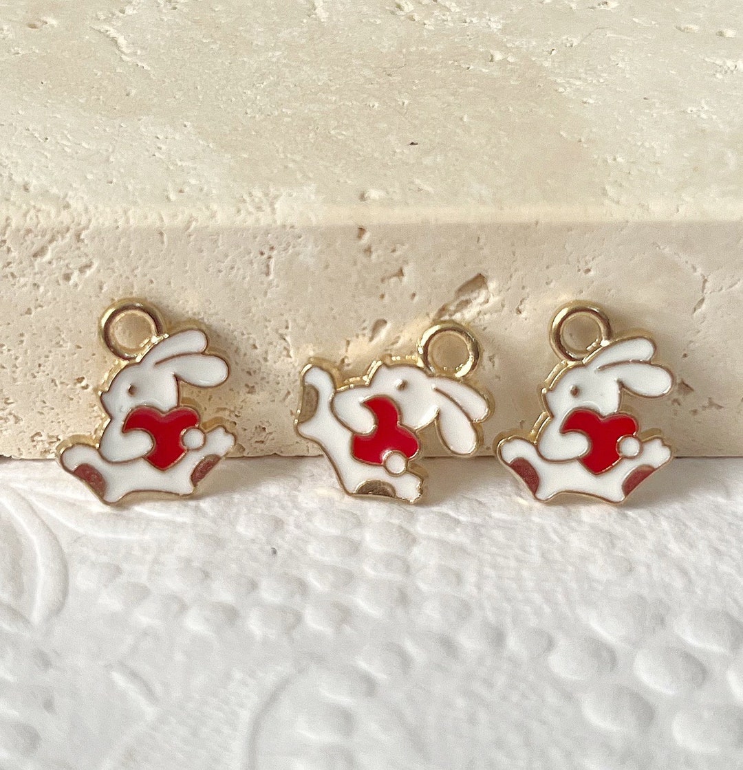 10 Rabbit Charms, Jewelry, Tiny, Easter, Bunny, Small, Cute, DIY ...