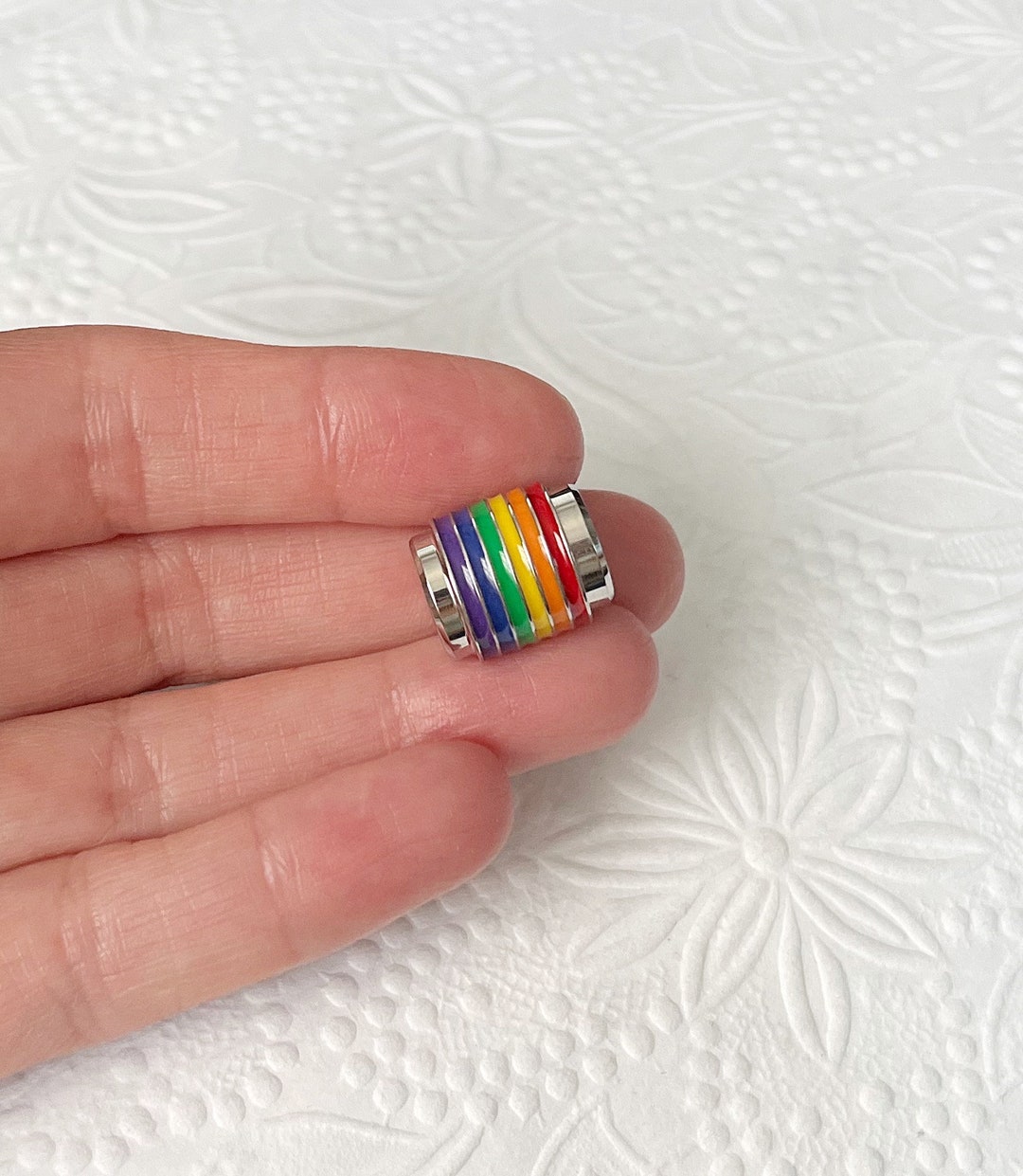 Stainless Steel Gay Pride LGBTQ Bead for Necklace Cord and Thick Chains ...