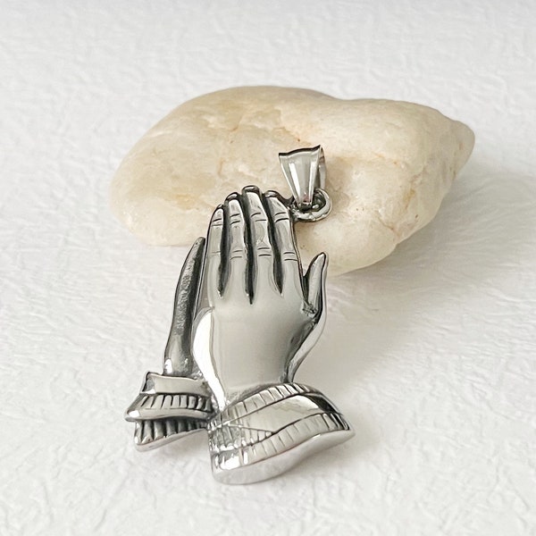 Hands Praying Pendant for Men - Etsy