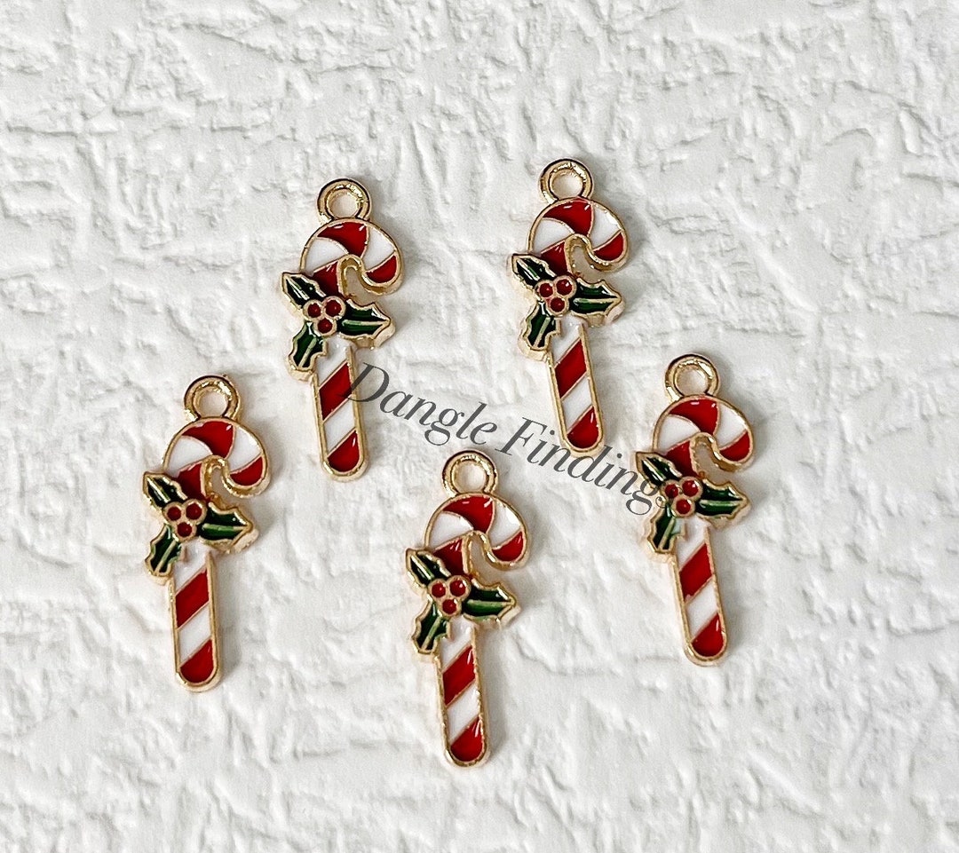 10, 20, or 40 Candy Cane Charms, Holiday, Christmas, Small, Canes ...