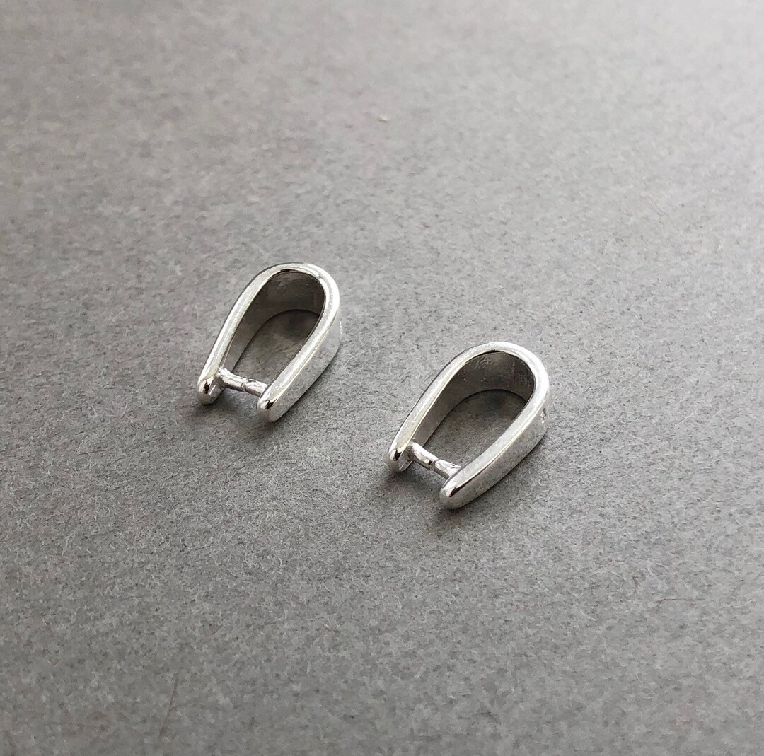 2 Small Pinch Bails, Sterling Silver, Simple, Ice Pick, Pendant, DIY ...