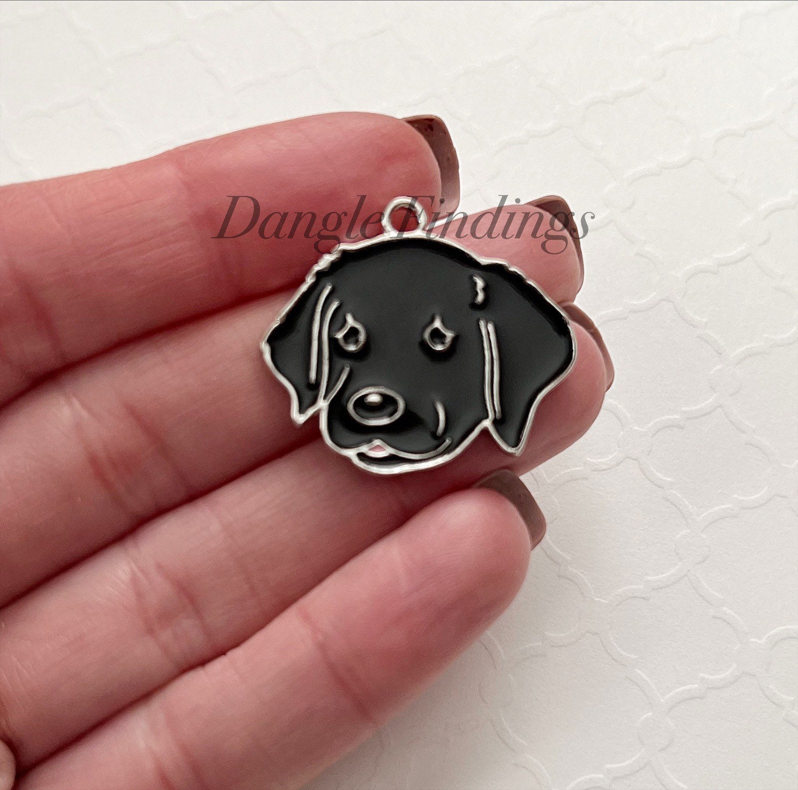 3 Black Lab Charms Dog Labrador Retriever Enamel Pet DIY - Etsy