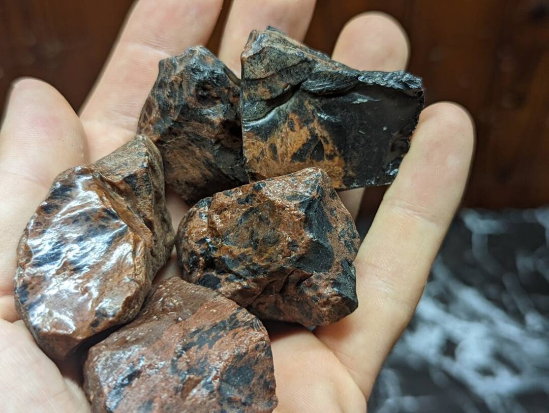 Mahogany Obsidian Marbles Naturally Tumbled grounding Obsidian Stone ...