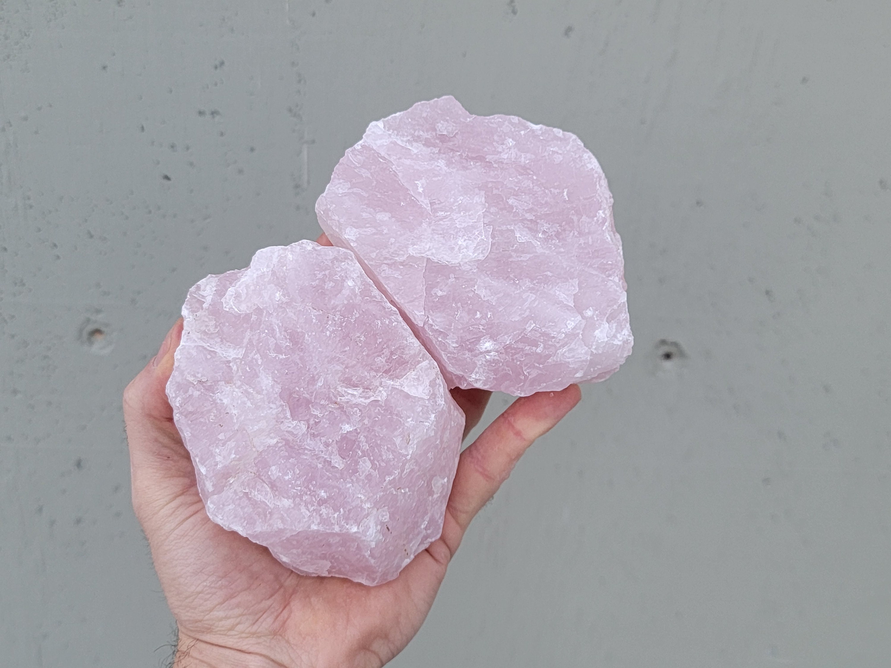 Raw Rose Quartz || Rose Quartz Chunk || Pink Rose Quartz Crystal Palm ...
