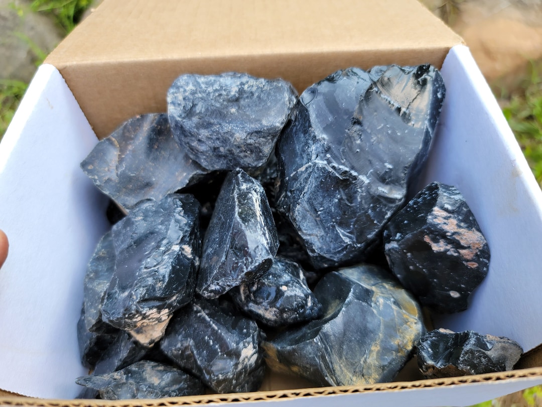 1-20lbs Raw Obsidian Crystal Stone || Choose Your Weight Obsidian - Etsy