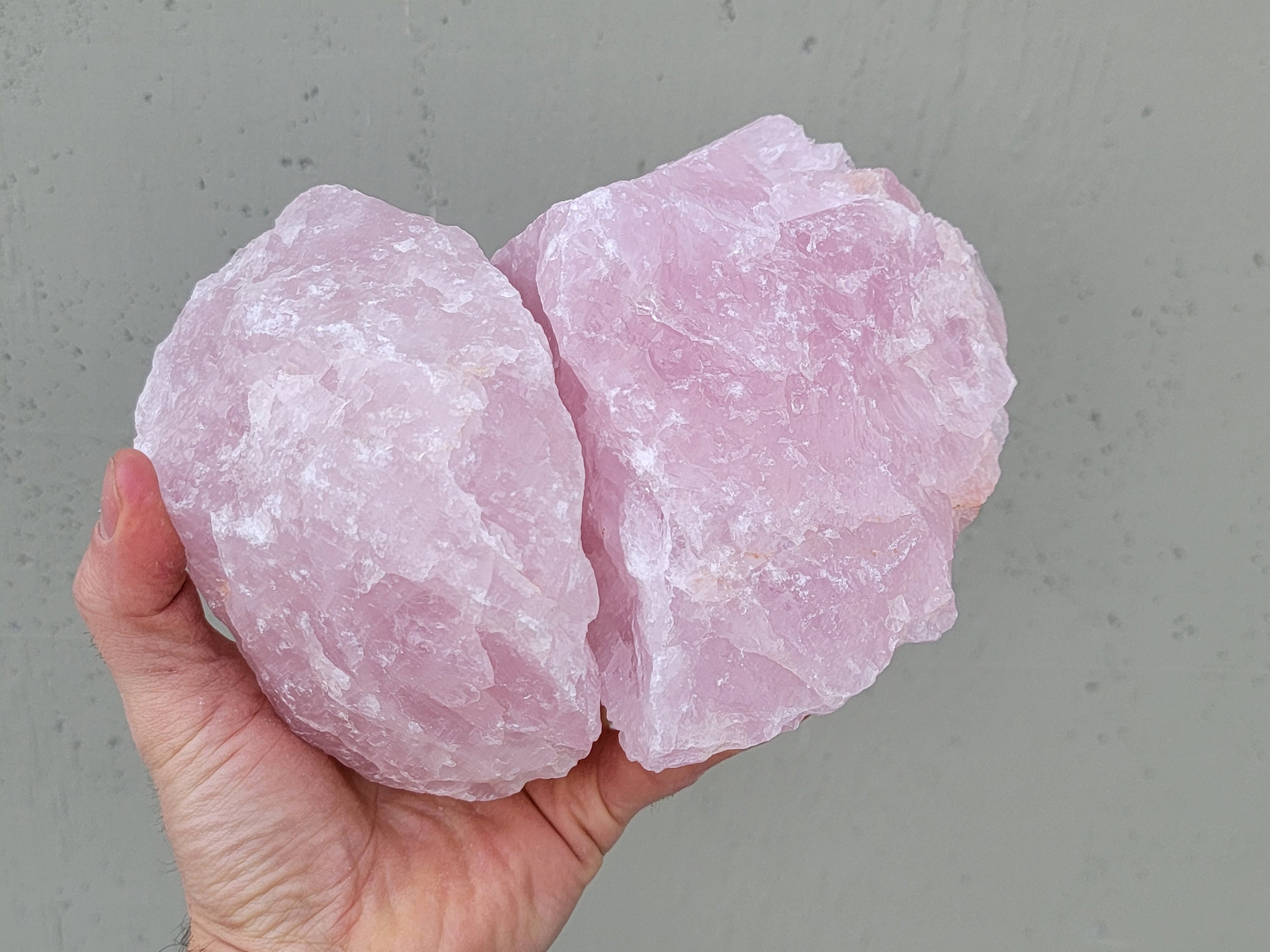 Raw Rose Quartz || Rose Quartz Chunk || Pink Rose Quartz Crystal Palm ...