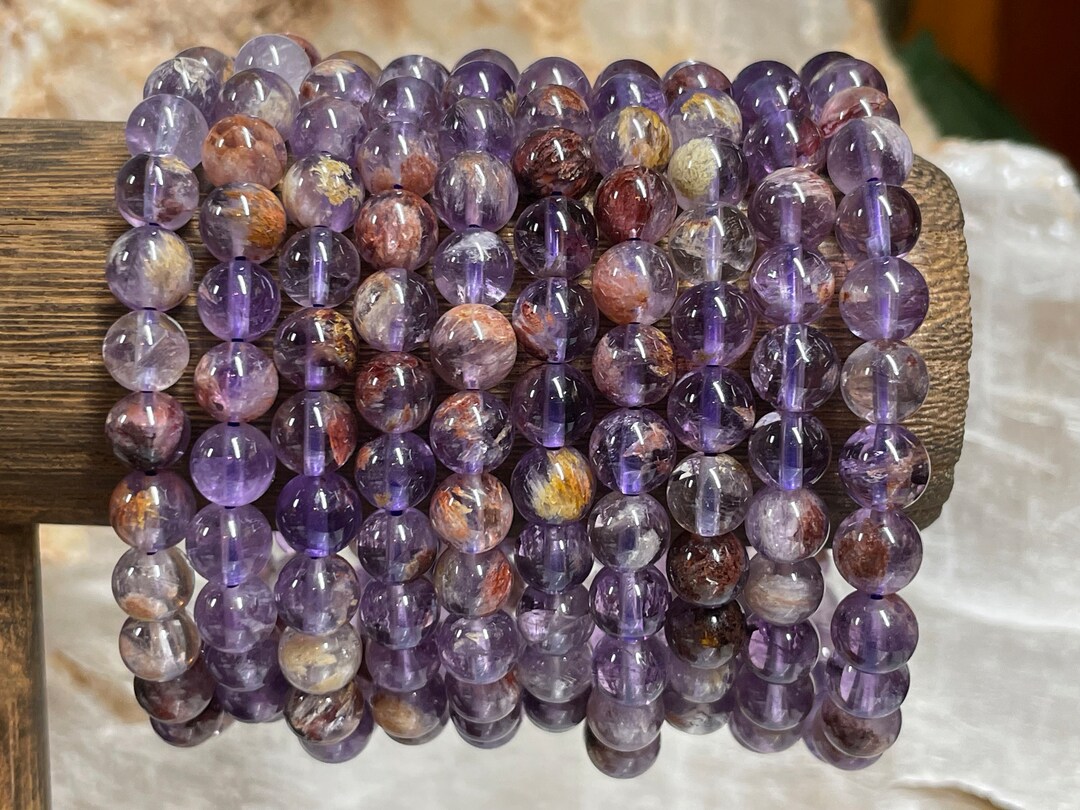 Ghost Amethyst Crystal Bracelet || Ghost Amethyst Beaded Bracelet || Ghost Amethyst Crystal ...