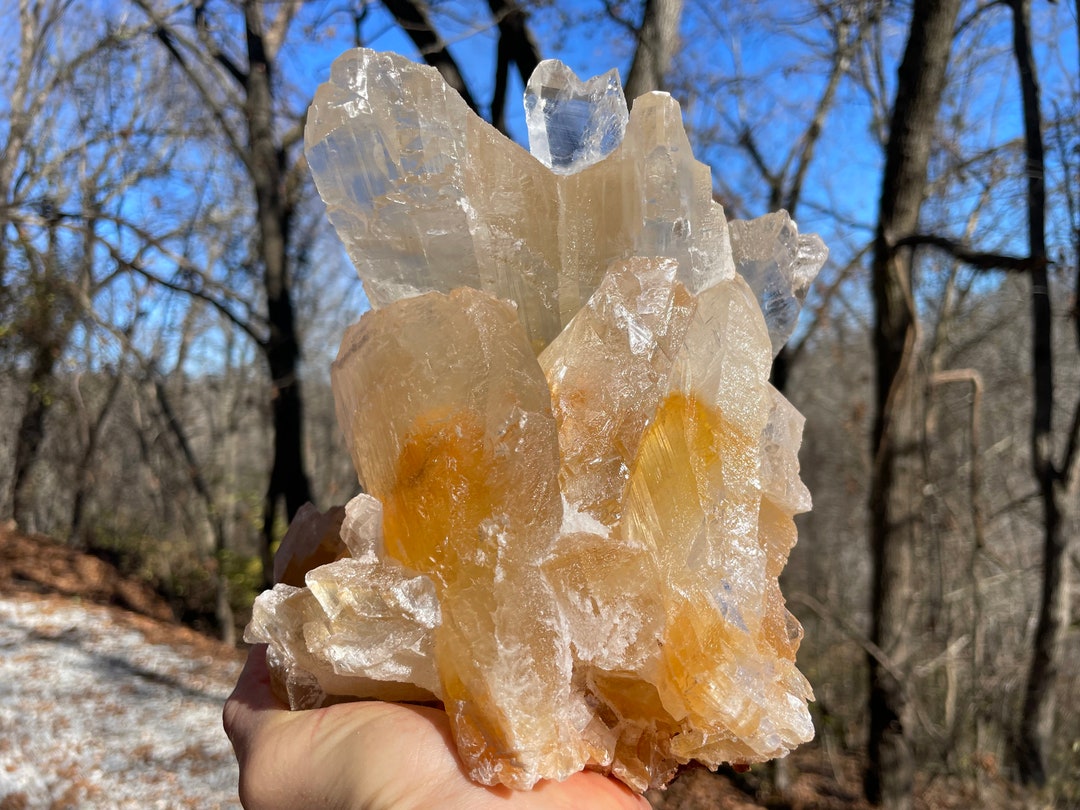 Golden Phantom Selenite Crystal Cluster Sacral Selenite Utah Selenite ...