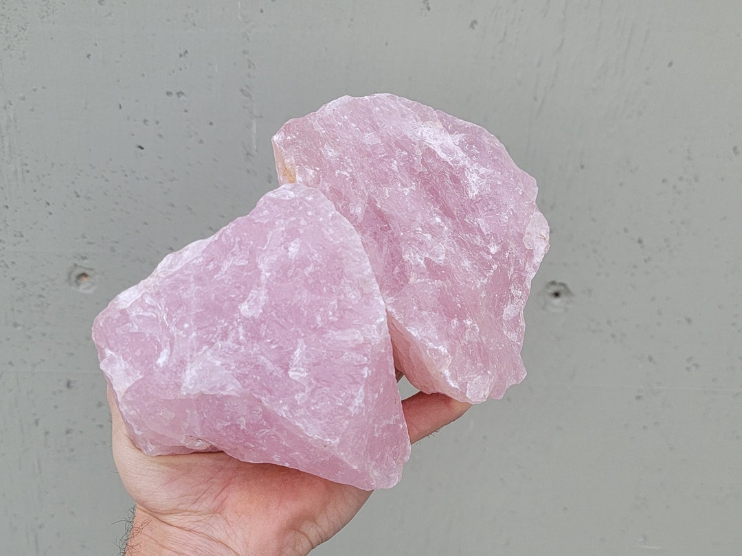 Raw Rose Quartz || Rose Quartz Chunk || Pink Rose Quartz Crystal Palm ...