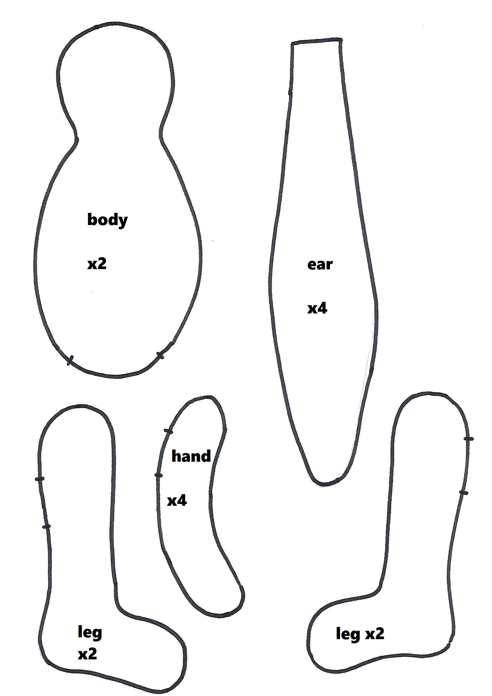 PDF Bunny sewing pattern & tutorial. Bunny Doll with Clothes. | Etsy