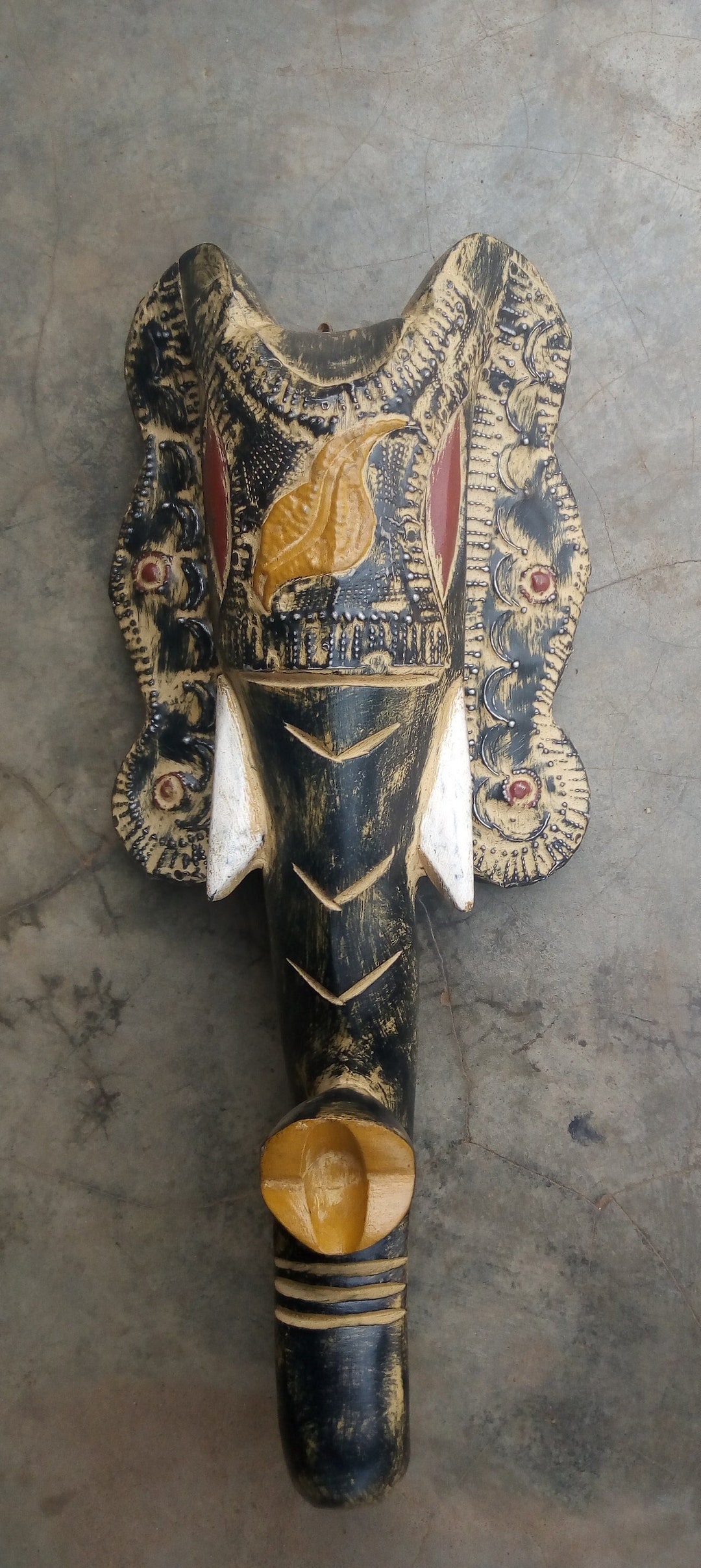 African Mask for Wall Elephant Wall Mask Tribal Wall Art - Etsy