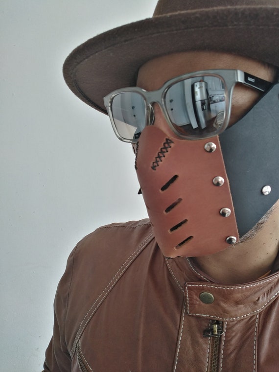 Face mask unique Steampunk maskMouth mask leathercustom | Etsy