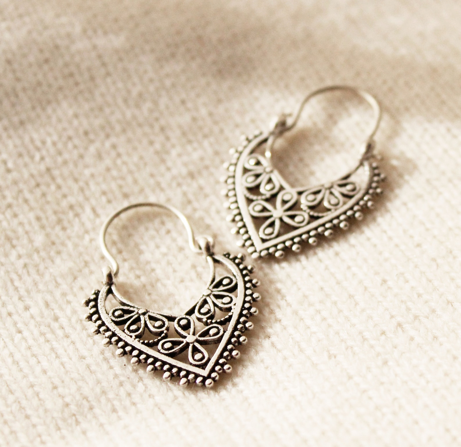 Boho Earrings Bohemian Earrings Small Silver Earrings Gypsy | Etsy