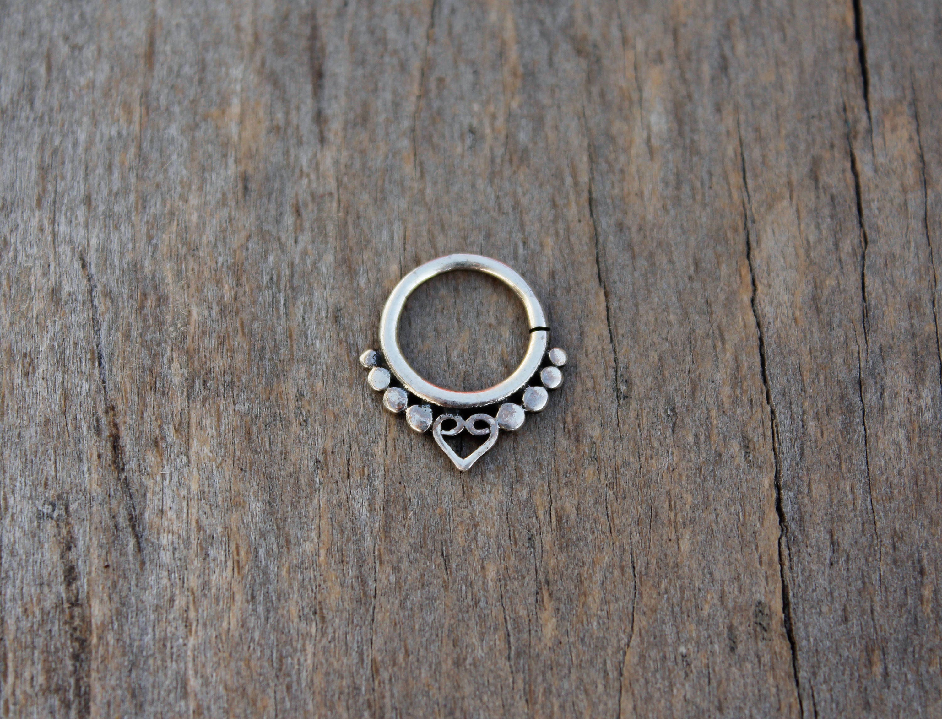 Silver Septum Ethnic Septum Boho Septum Ring Hippie Septum | Etsy