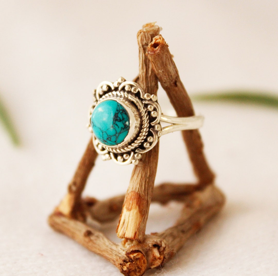 Bague turquoise Bague en argent jolie Bague avec pierre turquoise Belle ...