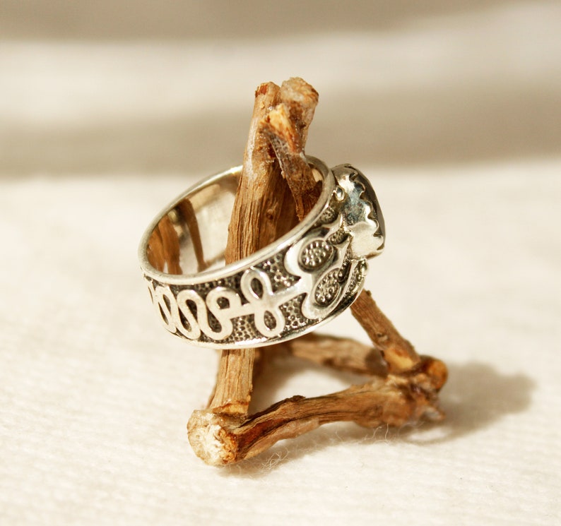Stone Signet Rings Sterling Silver Men Rings Trishul Ring for - Etsy