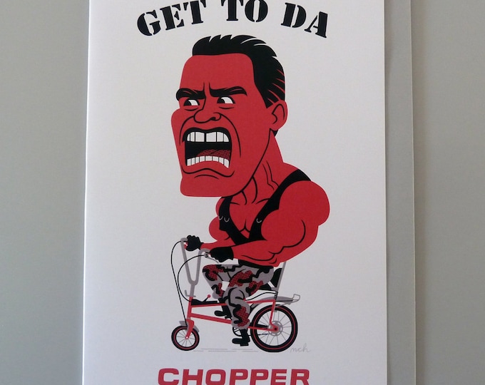 Get to Da Chopper Greetings Card Arnie Predator - Etsy