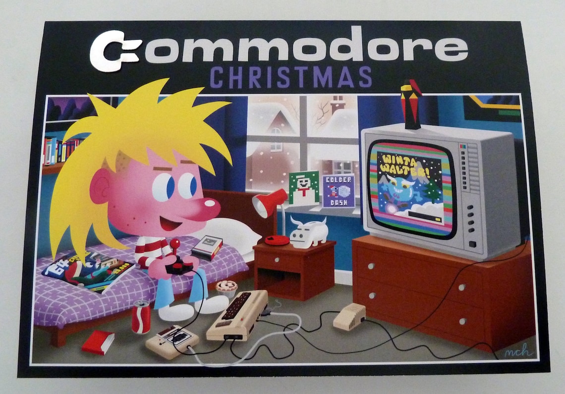 COMMODORE CHRISTMAS Christmas Card - Commodore 64 VIC 20 Fan Art - Etsy