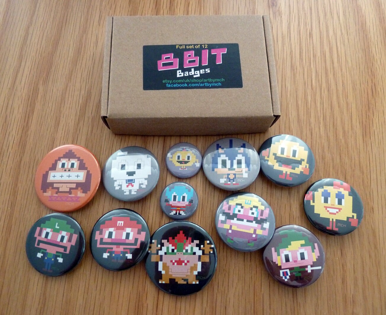 Set of 12 Original Retro Style 8 Bit Badges - Etsy
