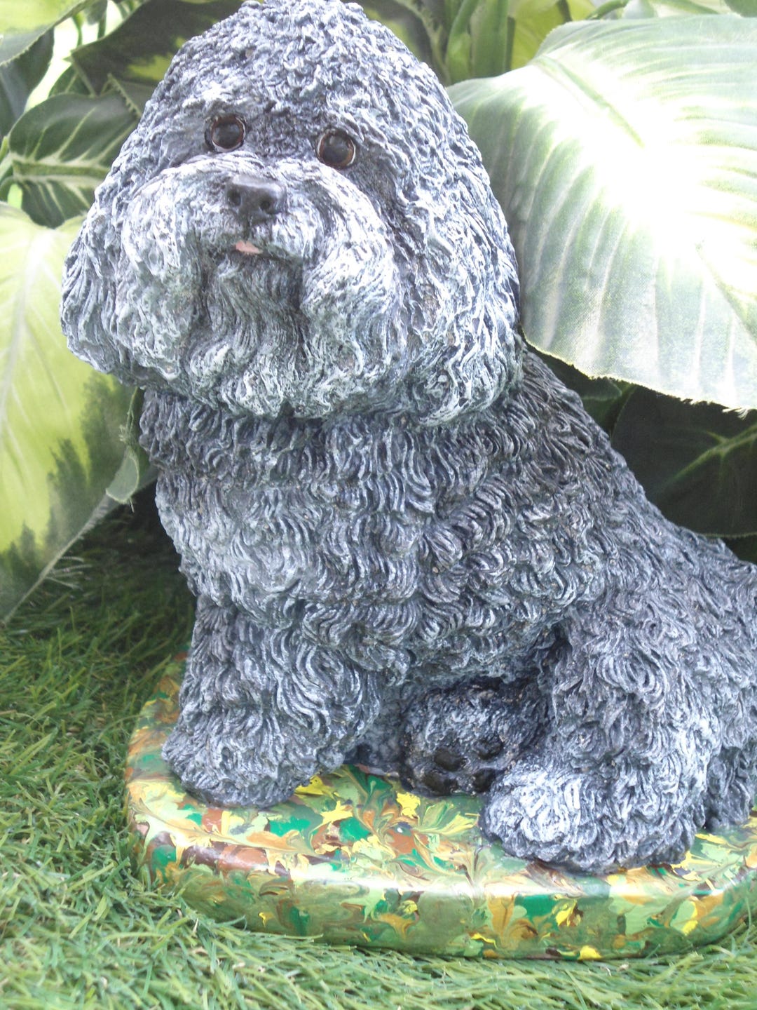 Cavapoo Concrete Statue Memory Garden Decor Pet Loss Memorial Grave ...