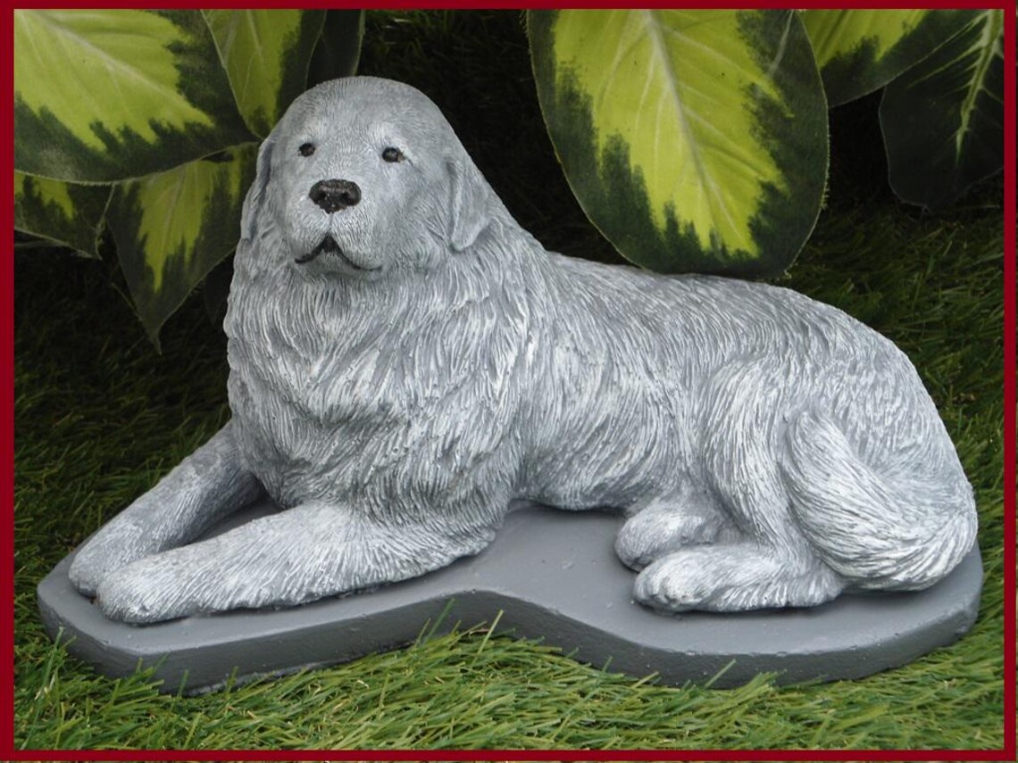 Great Pyrenees Concrete Statue Newfoundland Landseer Mini-me Painted ...