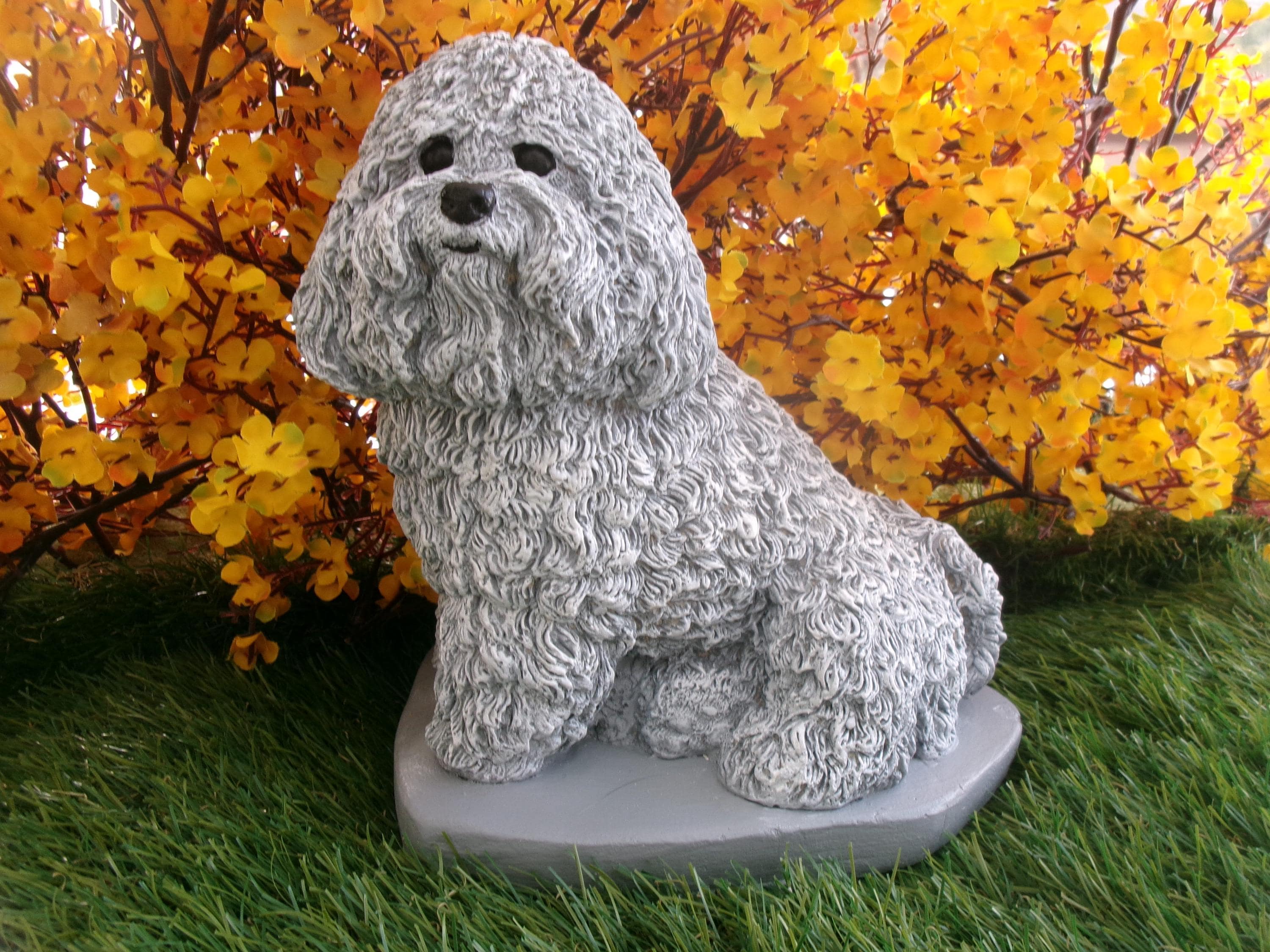 Cavapoo Dog Statue Cockapoo Concrete Statue Pet Loss Memorial Outdoor ...