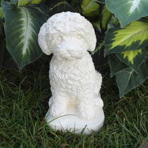 Labradoodle Concrete Statue Dog Lovers Gift Pet Loss Memorial Outdoor ...