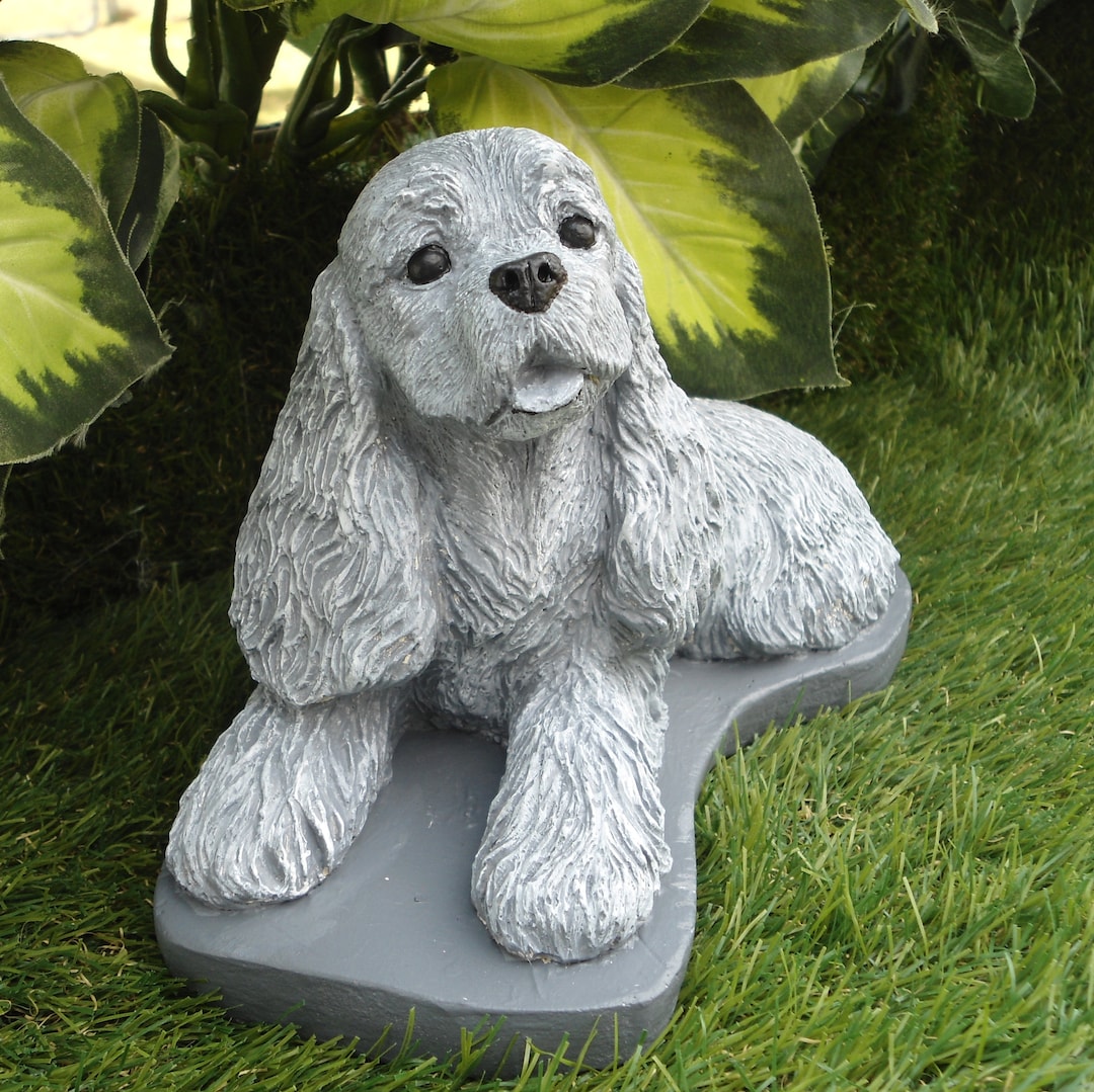 Cocker Spaniel Concrete Statue Figurine Ornament Home and Garden Decor ...