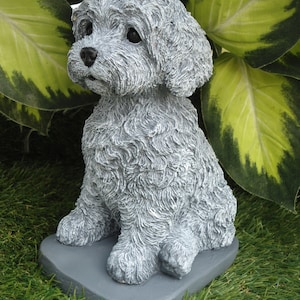 Labradoodle, Cockapoo Concrete Statue, Ornament. Home and Garden Decor ...