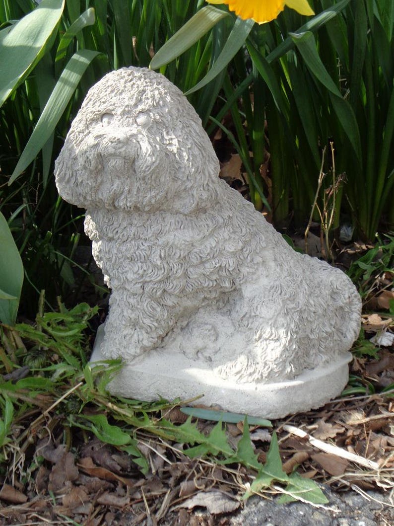 Cavapoo Dog Statue Cockapoo Concrete Statue Pet Loss Memorial Outdoor ...