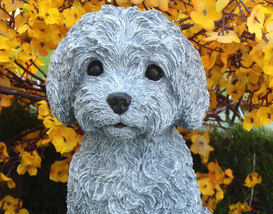 Labradoodle, Cockapoo Concrete Statue, Ornament. Home and Garden Decor ...