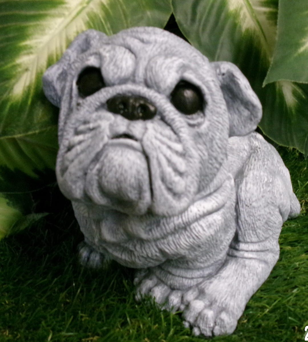 Bulldog Concrete Statue Figurine Bulldog Mom Gift Indoor or Outdoor ...