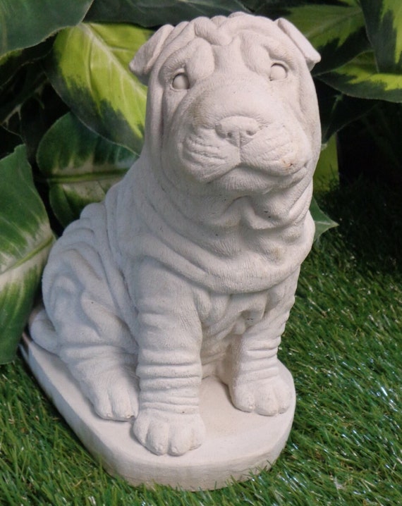 Shar Pei Dog Statue Figurine Concrete Waterproof Sealed or - Etsy