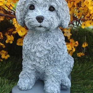 Labradoodle Cockapoo Cavapoo Concrete Statue Custom Mini-me Painted Dog ...