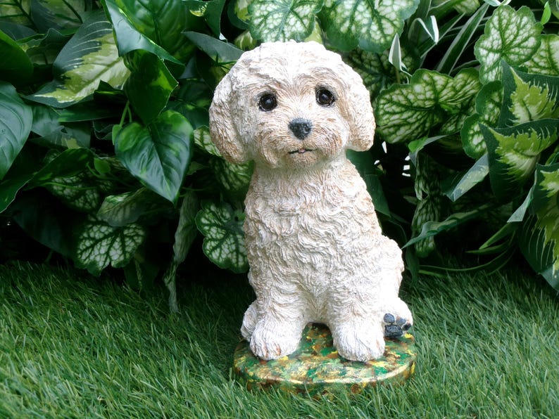 Labradoodle Cockapoo Cavapoo Concrete Statue Custom Mini-me Painted Dog ...