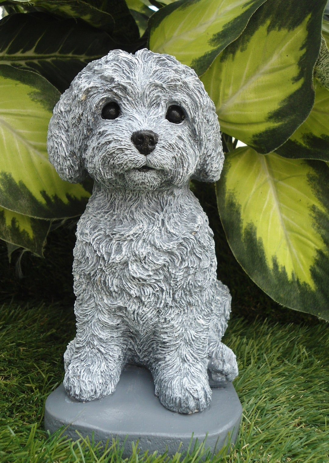 Labradoodle, Cockapoo Concrete Statue, Ornament. Home and Garden Decor ...