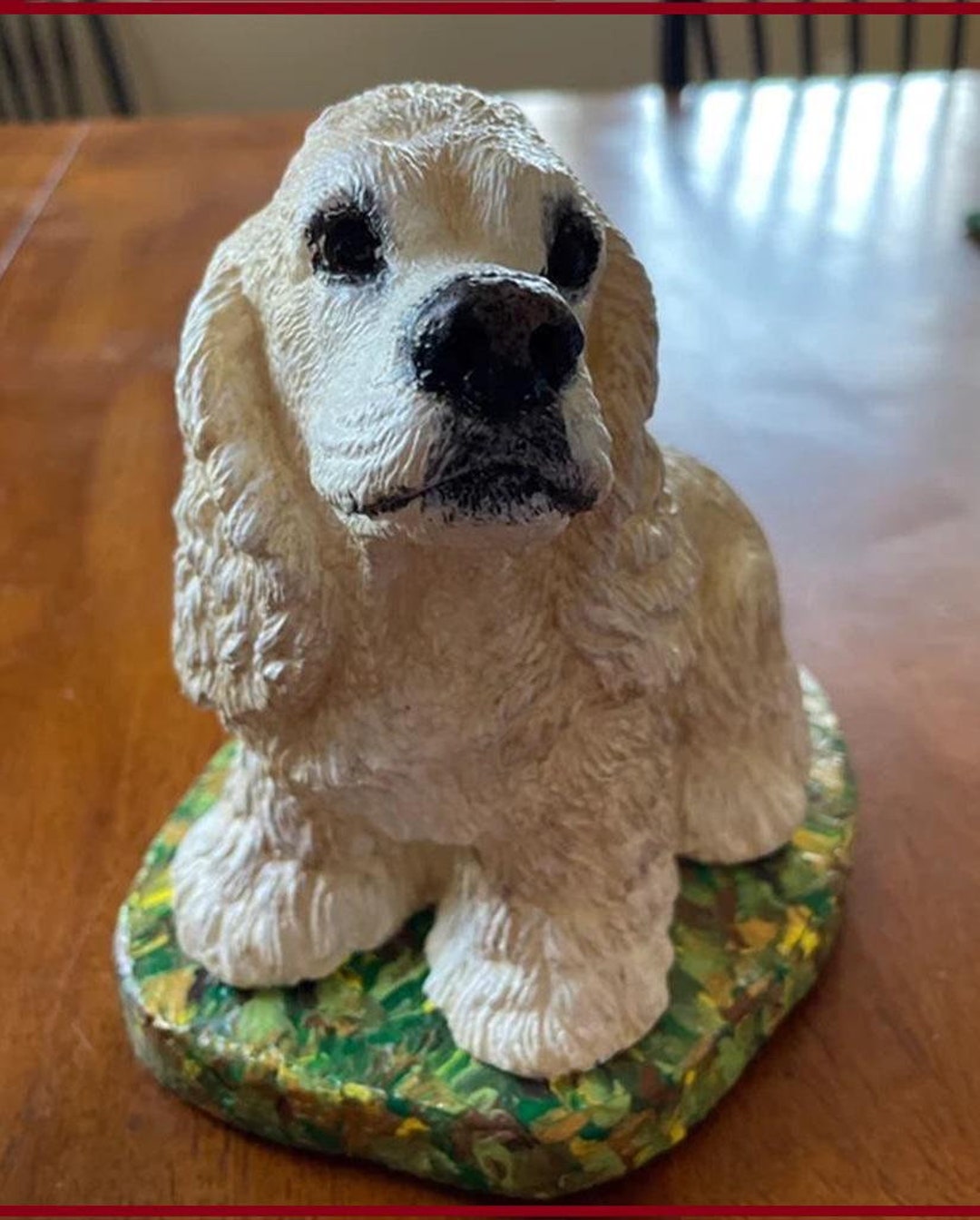 Concrete Cocker Spaniel Statue Outdoor Garden Decor Pet Loss Memorial ...